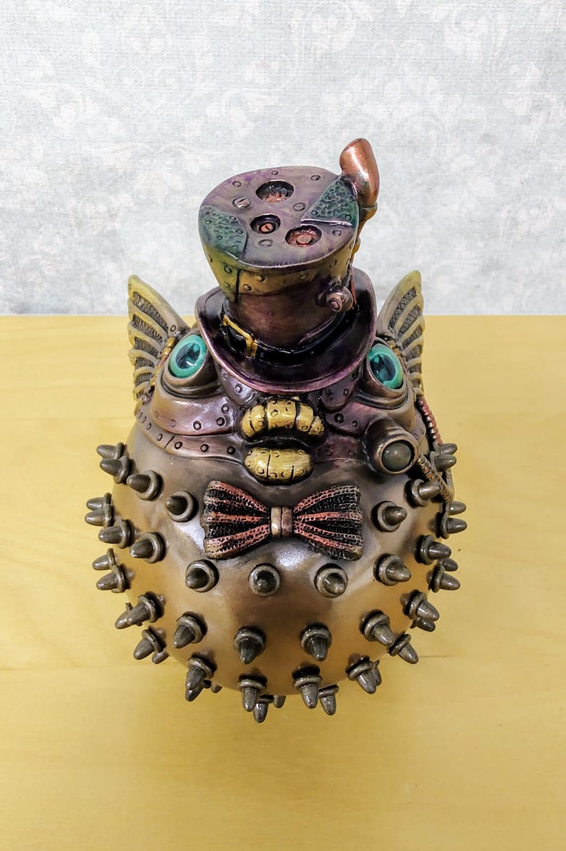 Steampunk Pufferfish Figurine: Bronze Resin Fugu Fish Statue - Etsy