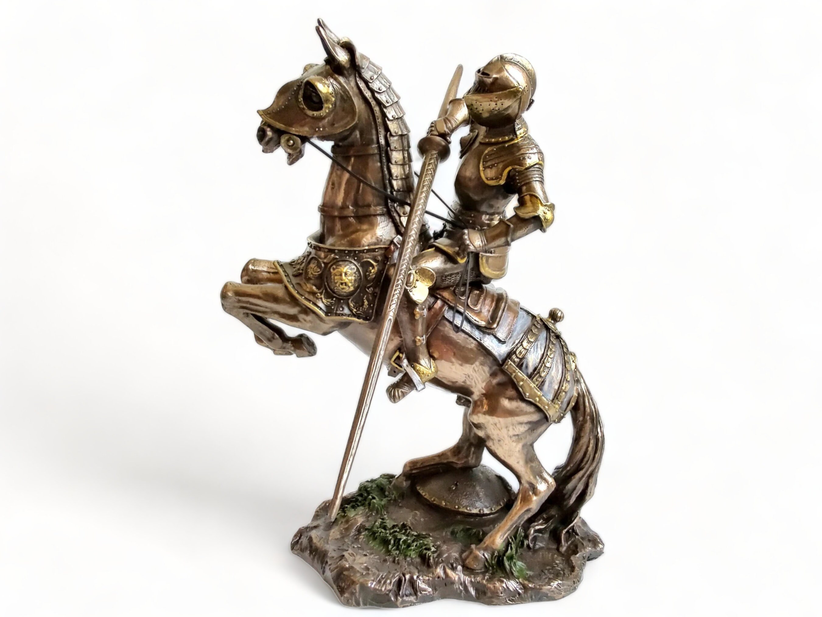 Medieval Knight On Horse Rearing
