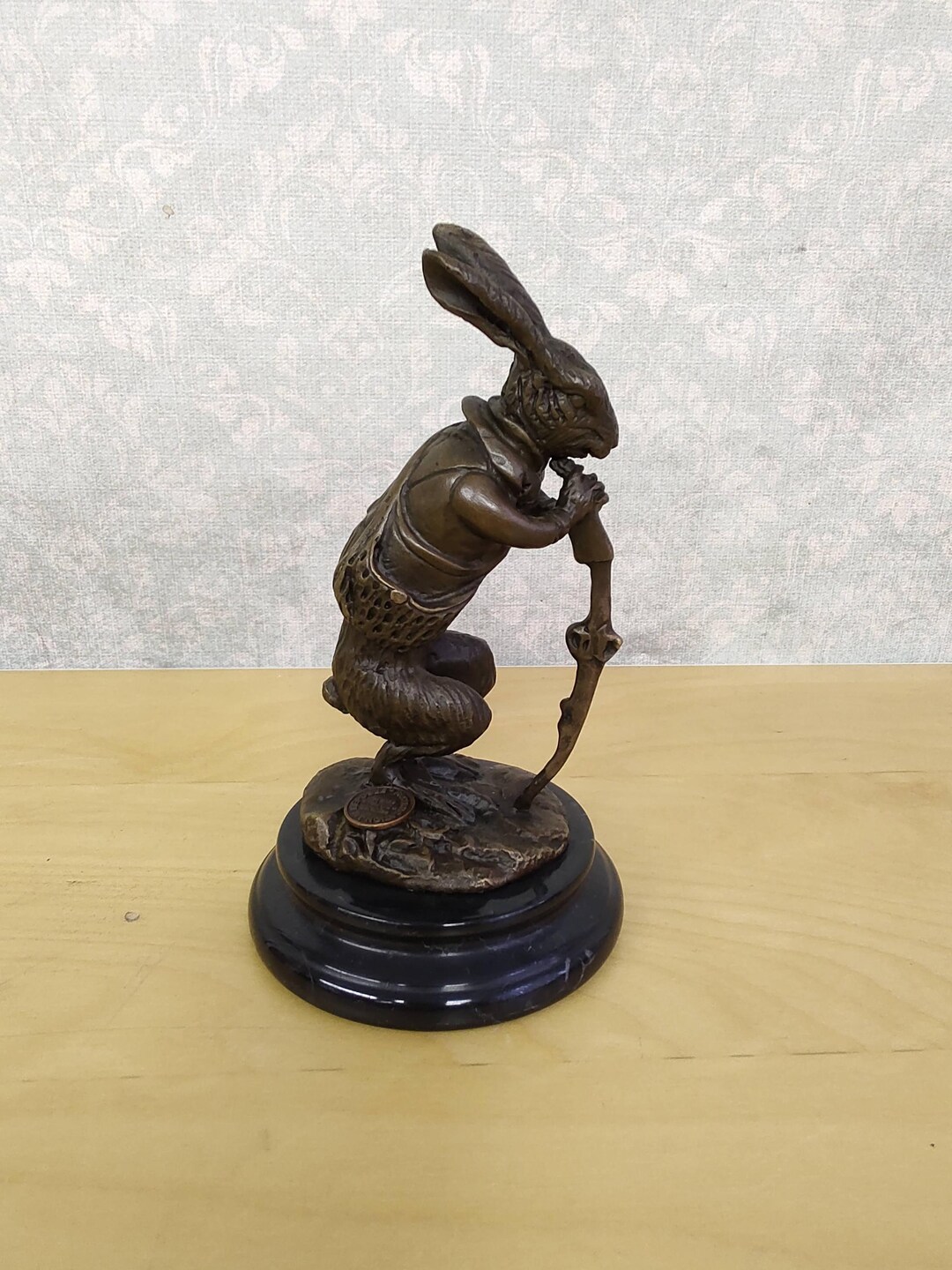 Art Deco Rabbit Sculpture on Marble Base - Vintage Bronze Hare Statue ...