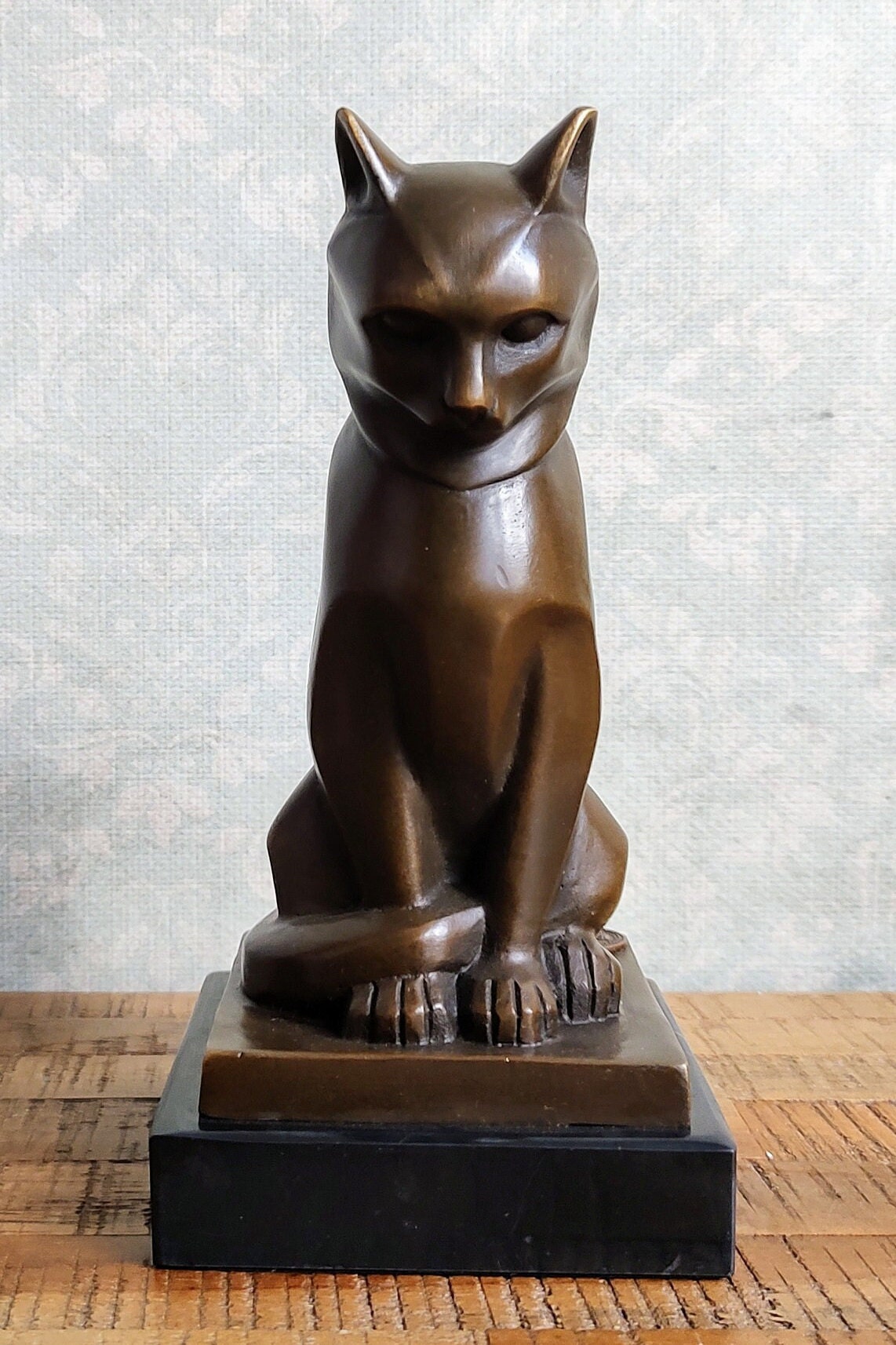 Cat Bronze Sculpture Statuette, Animal Art Figurine, Kitten Bronze ...