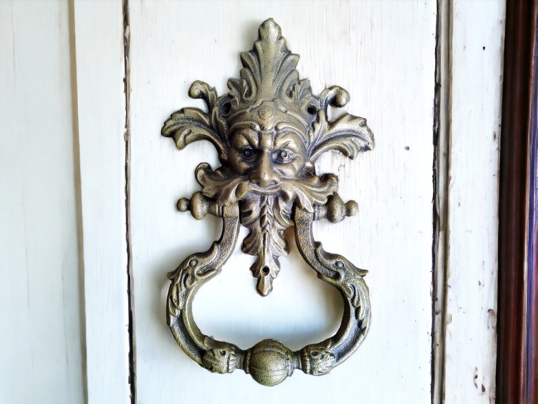 XL Cast Iron Devil Faun Door Knocker: Antique Style Sculpture - Etsy