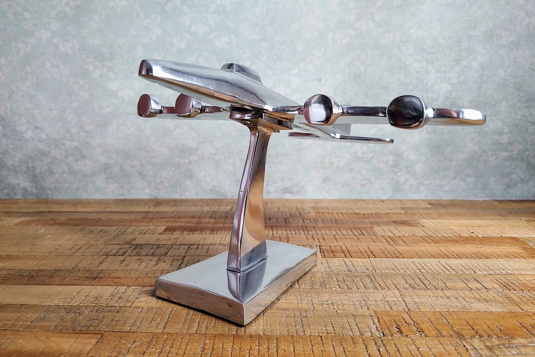 Jet Aluminum Model Aircraft Classic Silver Jetliner Gift Idea for Pilot ...