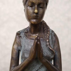 Praying Girl Bronze Statue: Memorial Garden Decor (12.2 Inches) - Etsy