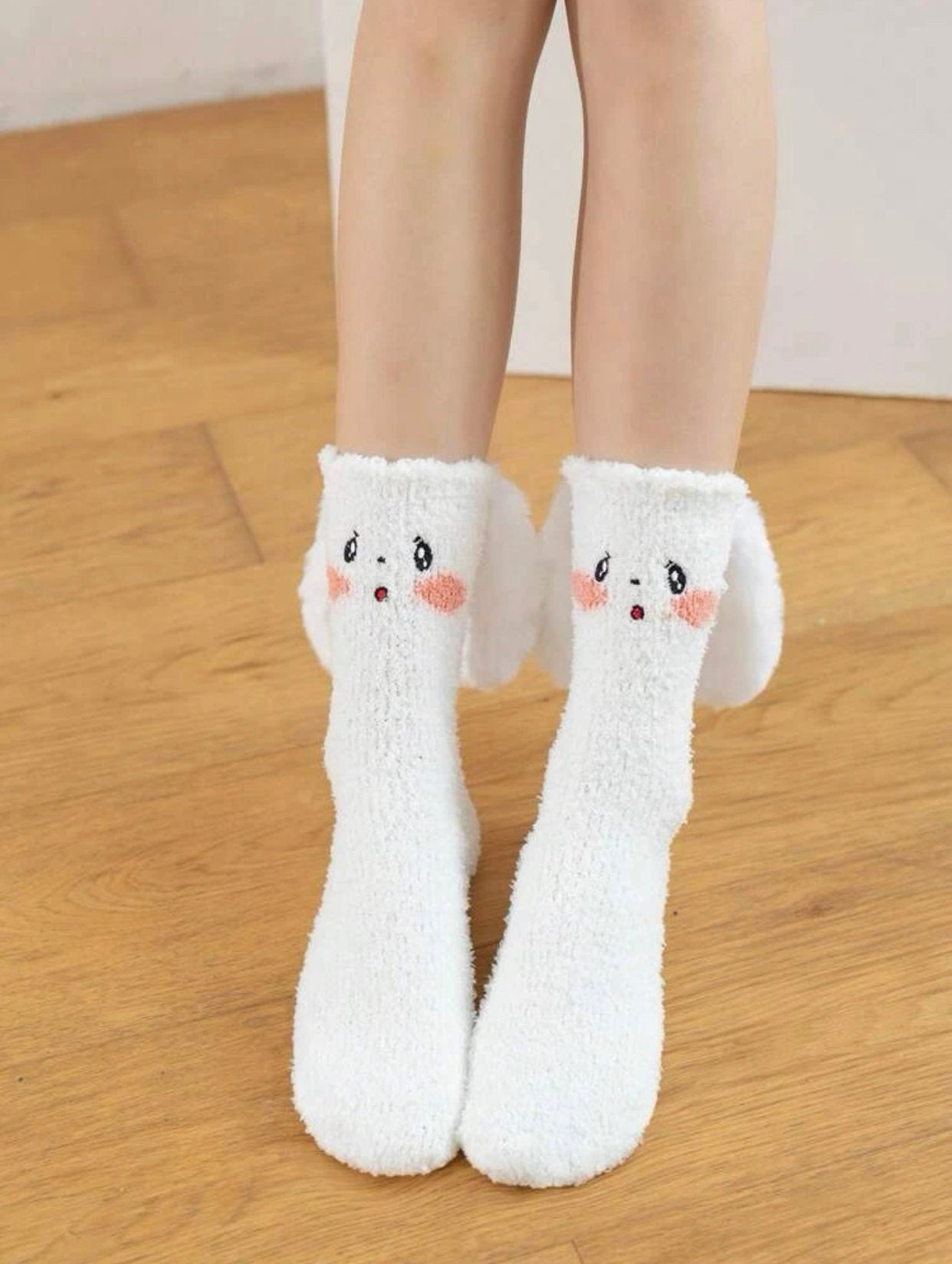 1 Pair Bunny Socks Women Soft Warm 3D Bunny Ears White Cozy - Etsy UK