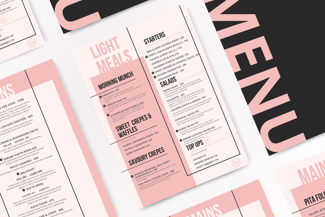 Simple and Classy Menu Design - Etsy
