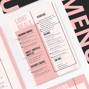 Simple and Classy Menu Design - Etsy