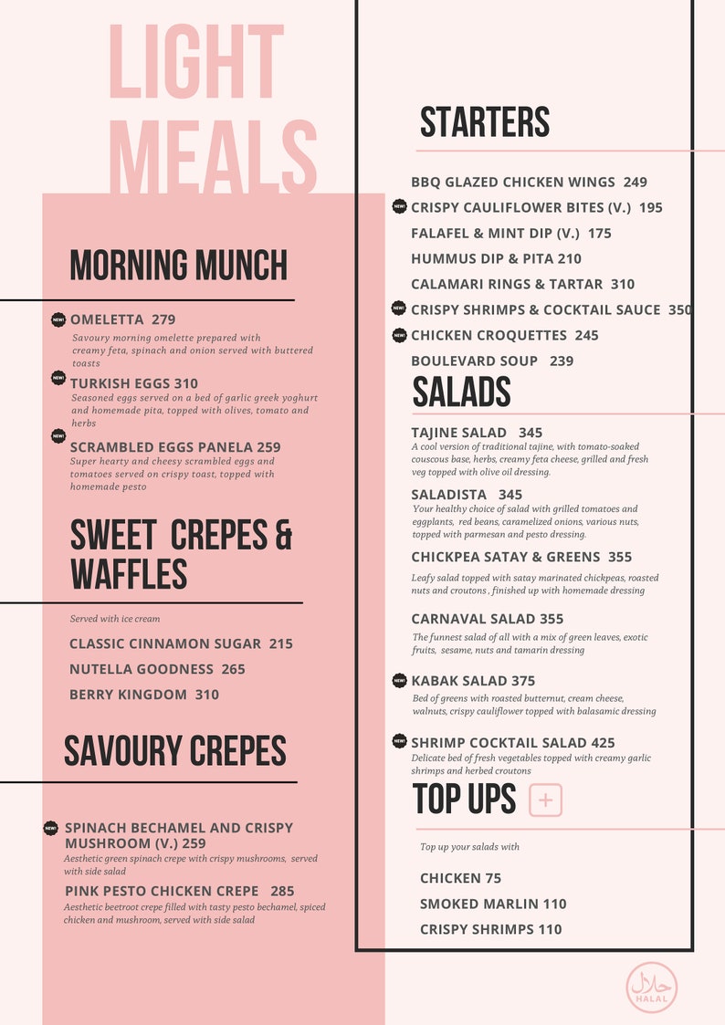 Simple and Classy Menu Design - Etsy