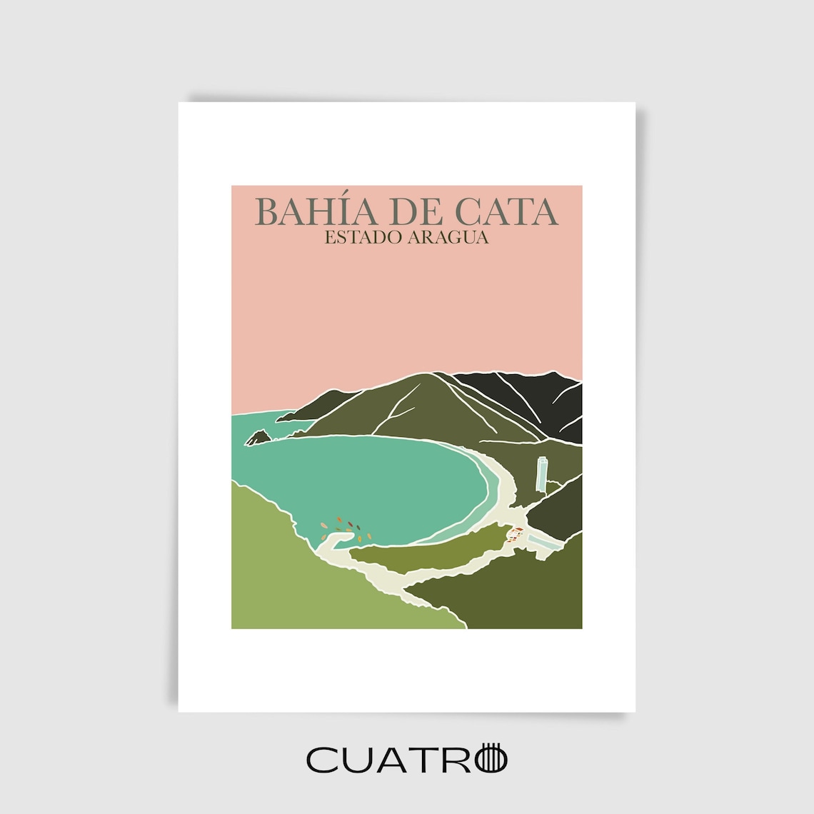 Bahia De Cata | Aragua Illustration | Venezuelan Print | Venezuelan ...