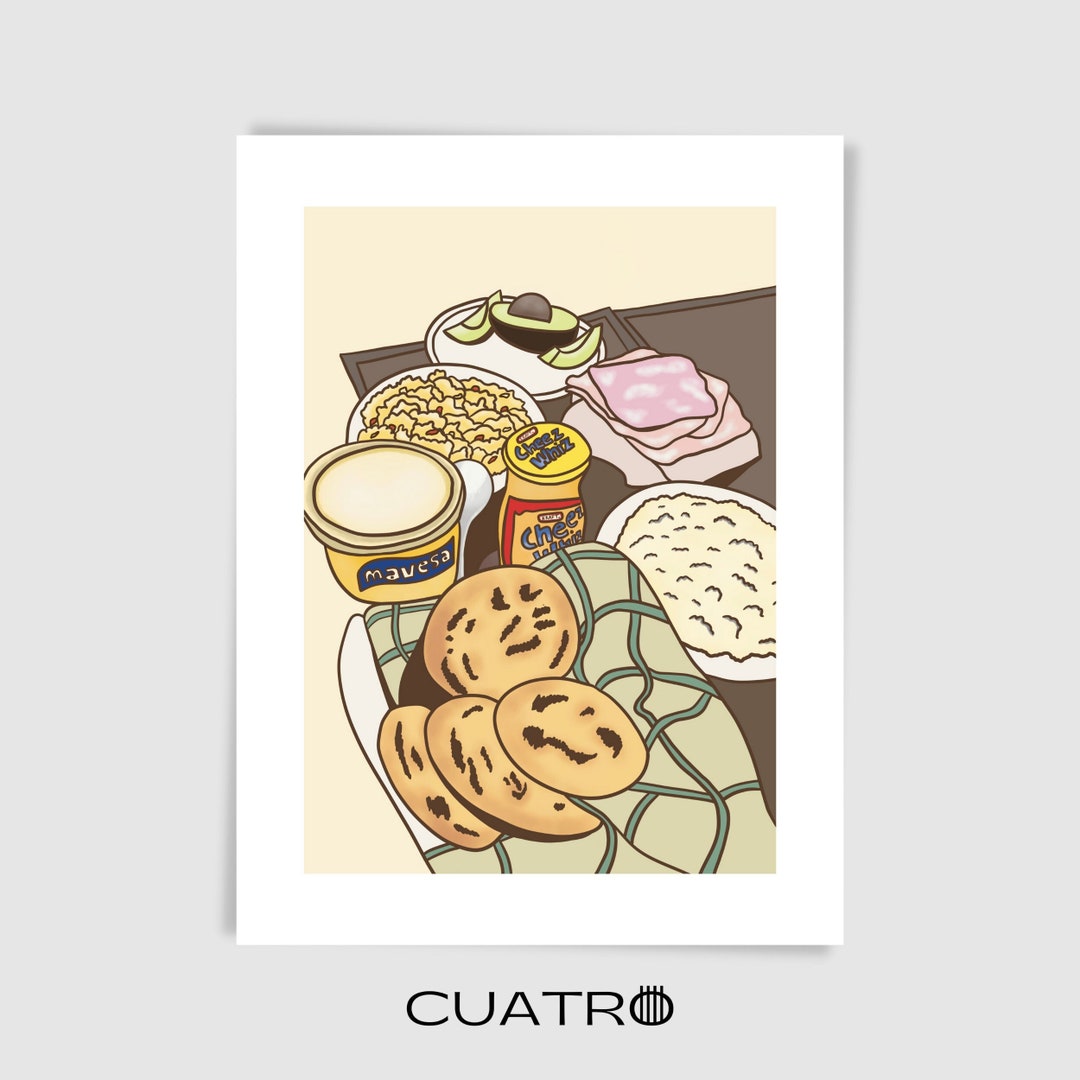 Arepas Illustration | Venezuelan Breakfast Art Print | Original ...