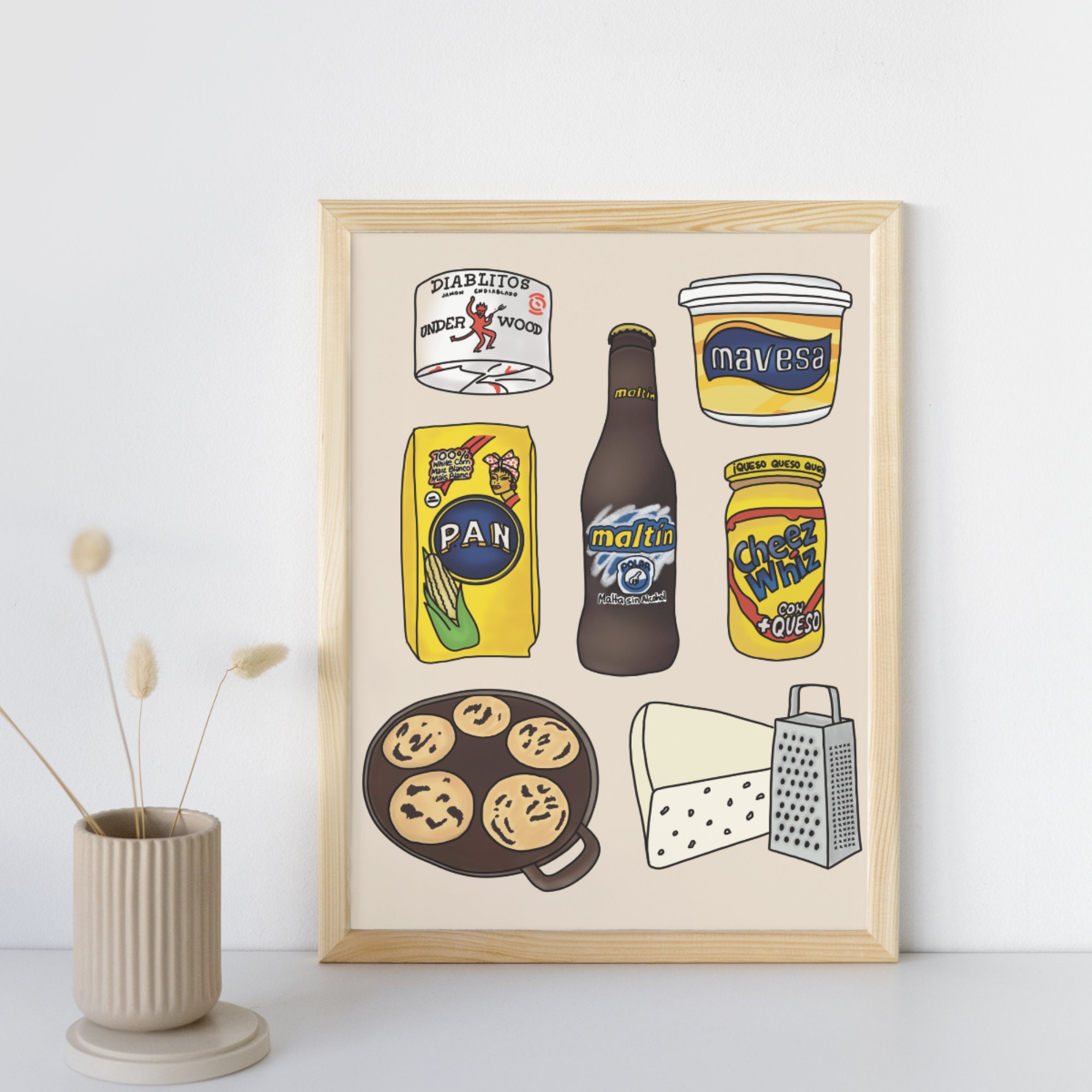 Venezuelan Breakfast Illustration | Arepas Art Print | Original ...
