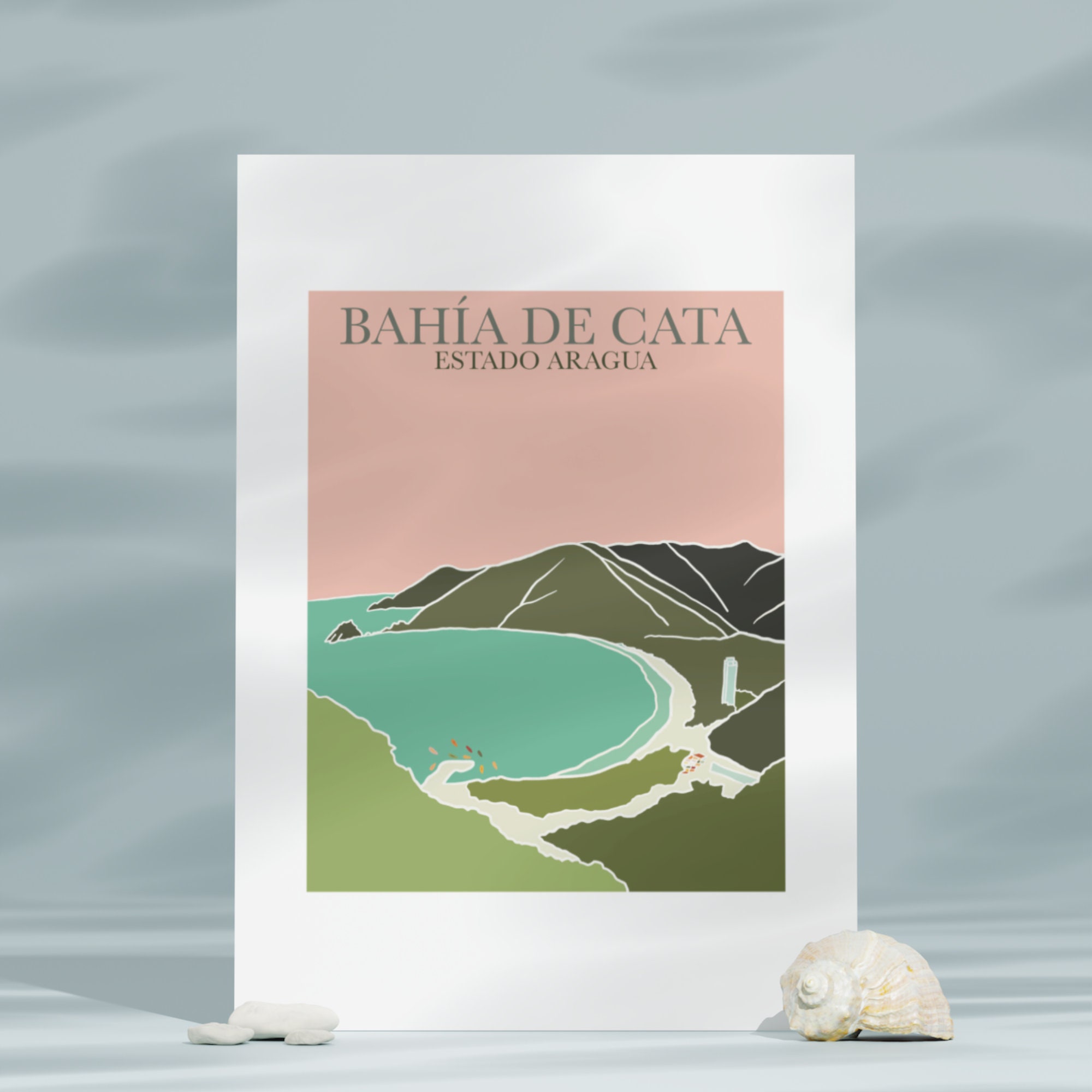Bahia De Cata | Aragua Illustration | Venezuelan Print | Venezuelan ...