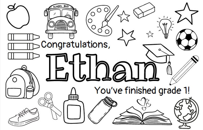 Personalized Student Coloring Pages - Etsy
