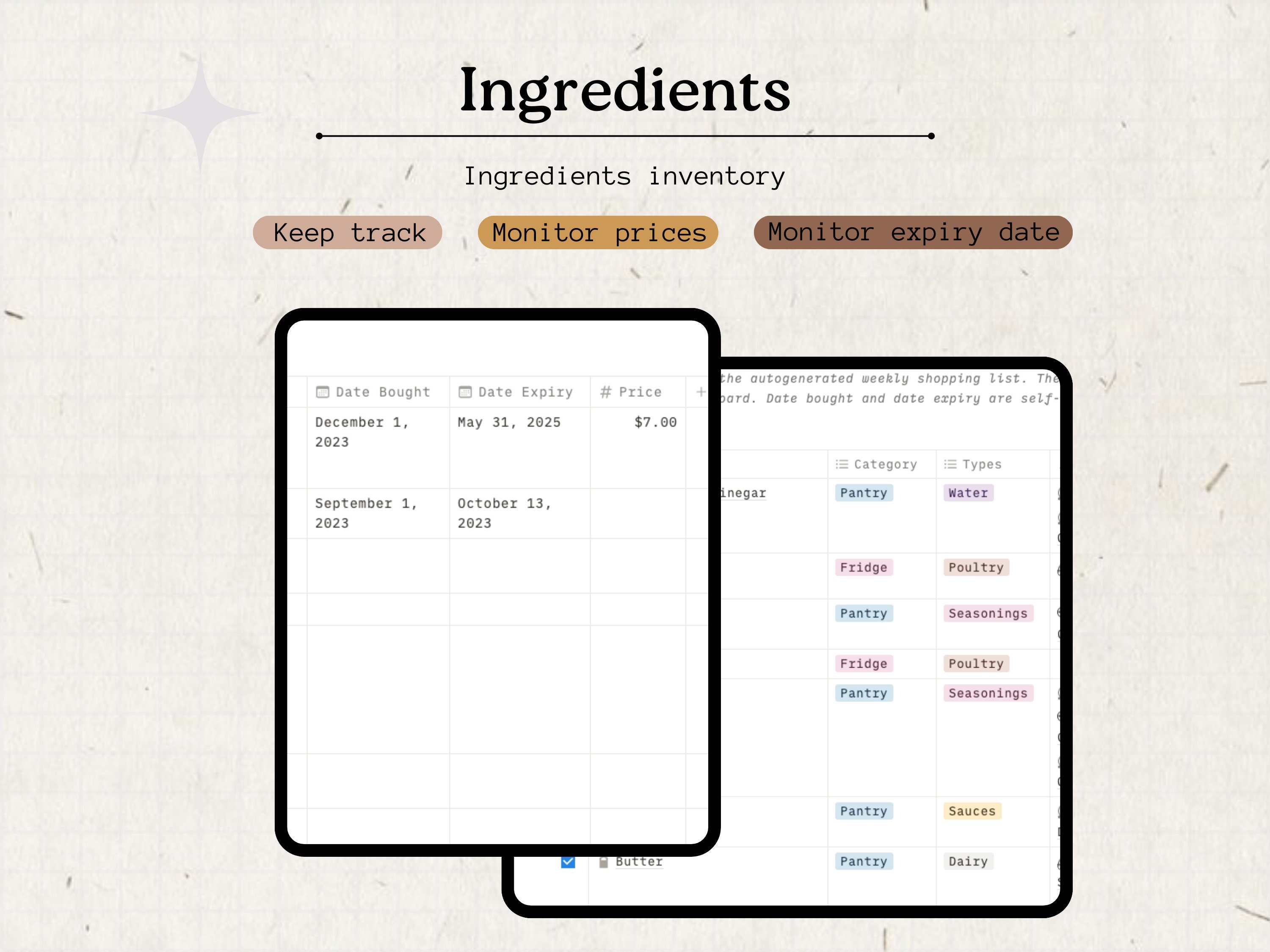Notion Meal Planner Notion Template Recipe Food Journal Digital Meal ...