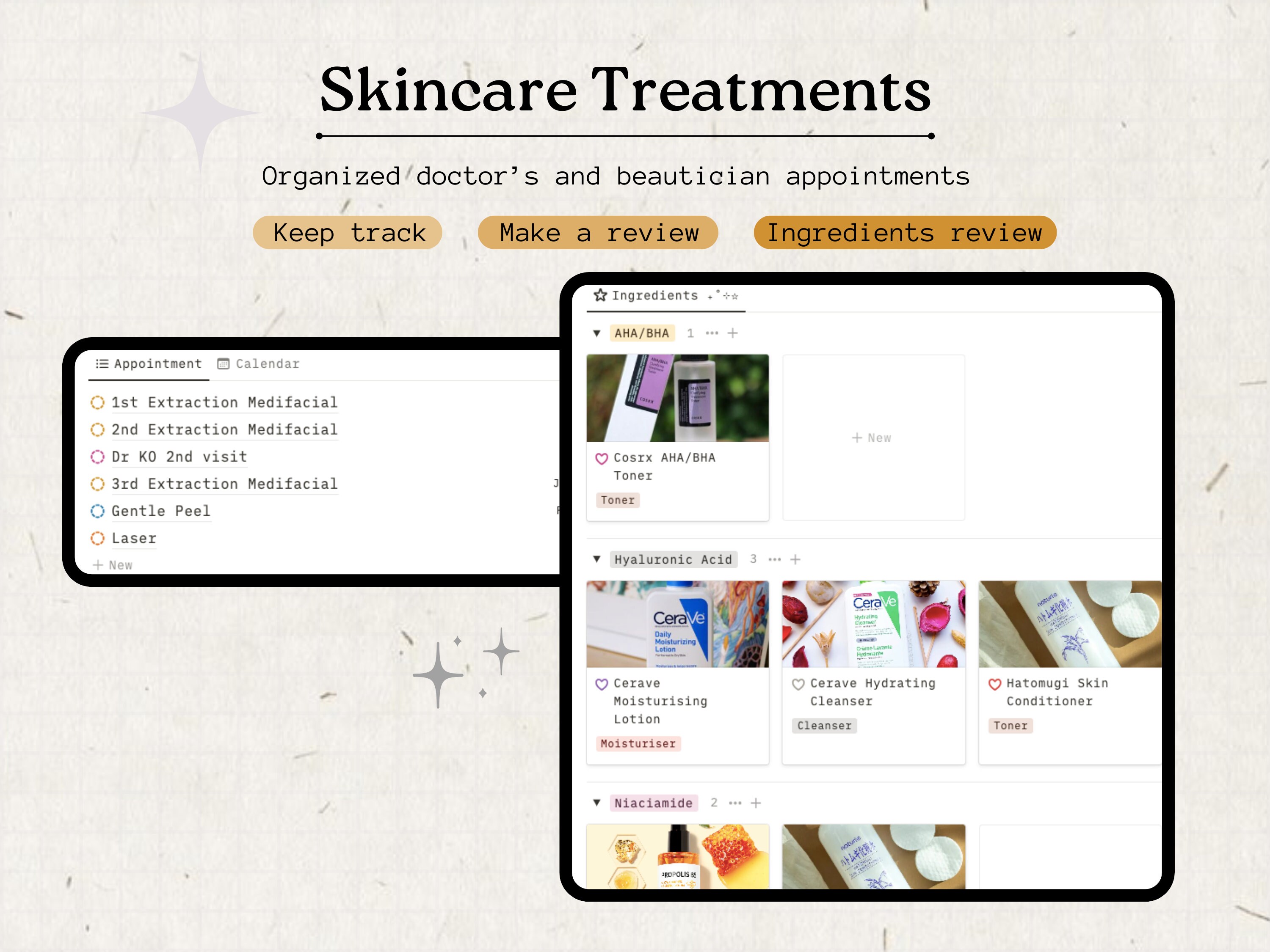 Notion Template Skincare Tracker Notion Planner Beauty Tracker