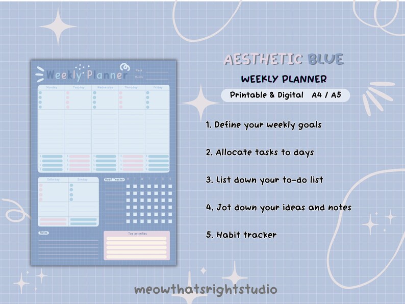 All-in-one Digital Planner 2024, 2025, 2026, Undated Digital Planner ...