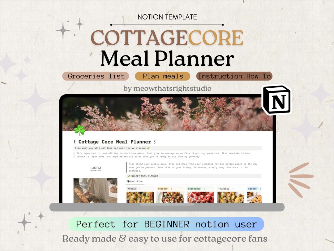 Notion Meal Planner Notion Template Recipe Food Journal Digital Meal ...