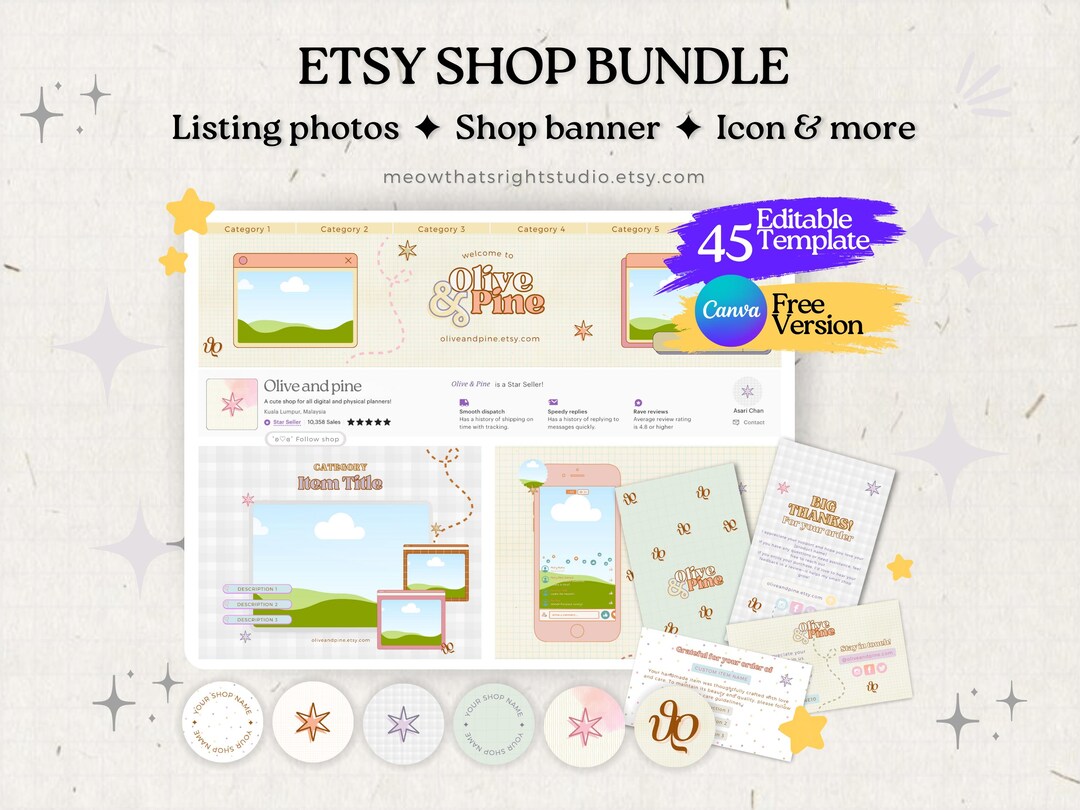 Etsy Shop Kit Templates - Etsy Shop Banner Templates Canva - Etsy ...
