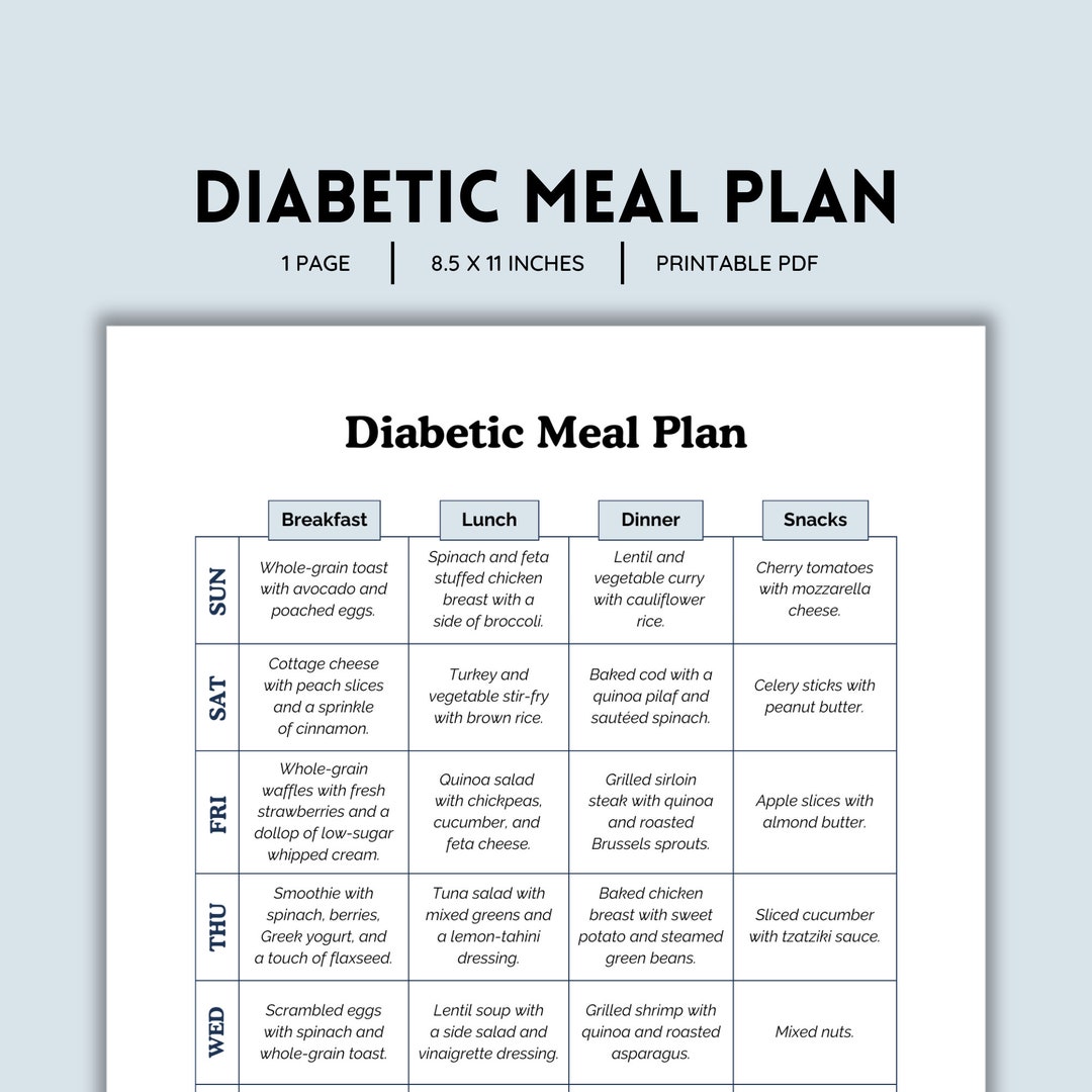 Diabetic Meal Plan, Diabetic Food List, Diabetic Diet, Diabetic Food ...