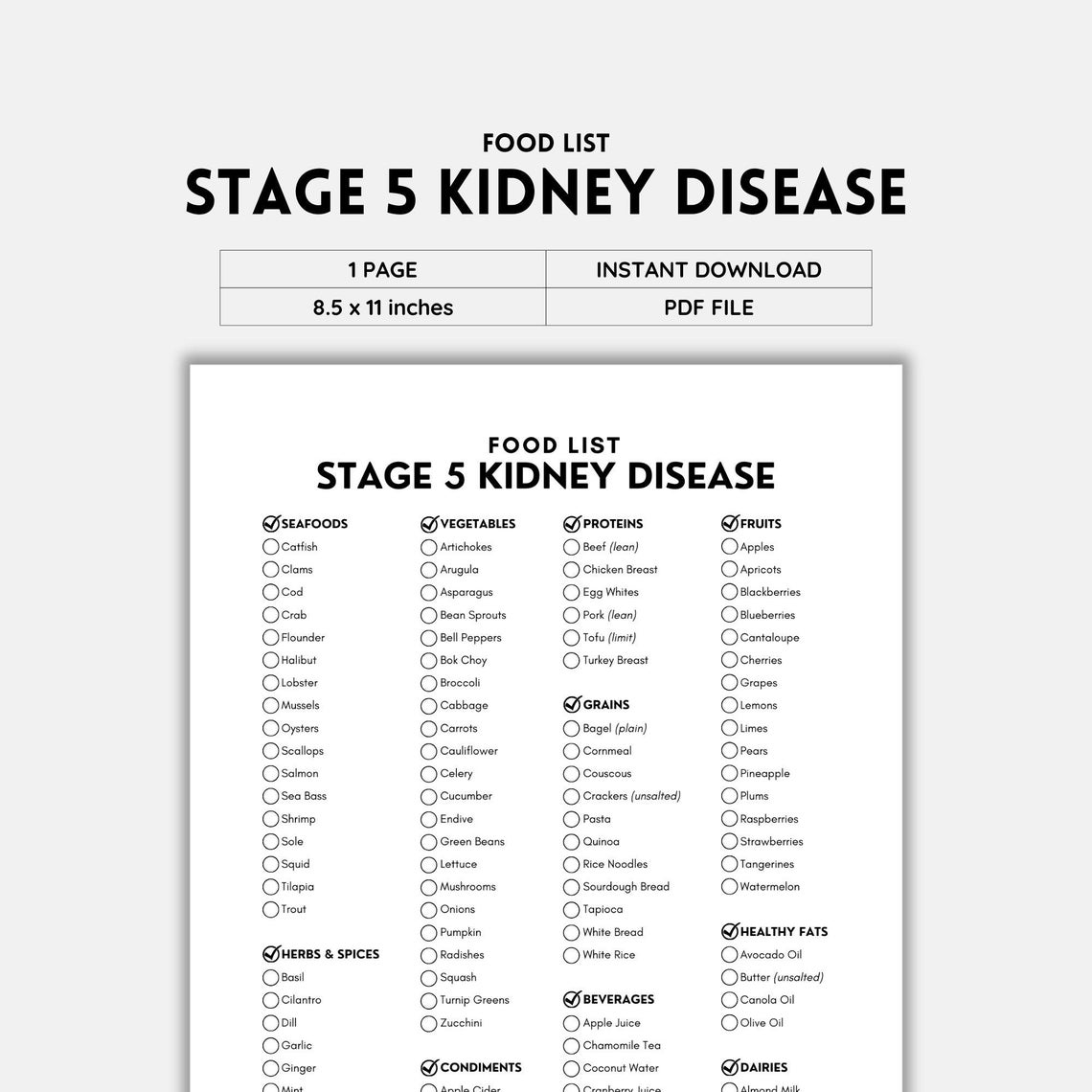 Stage 5 Kidney Disease, Kidney Disease Diet, Renal Diet, Kidney Food ...