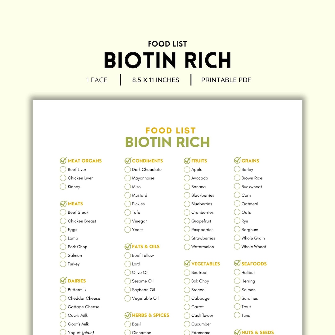 Biotin Rich Foods, Vitamin B7, Food List, High Biotin Foods, Food Chart ...