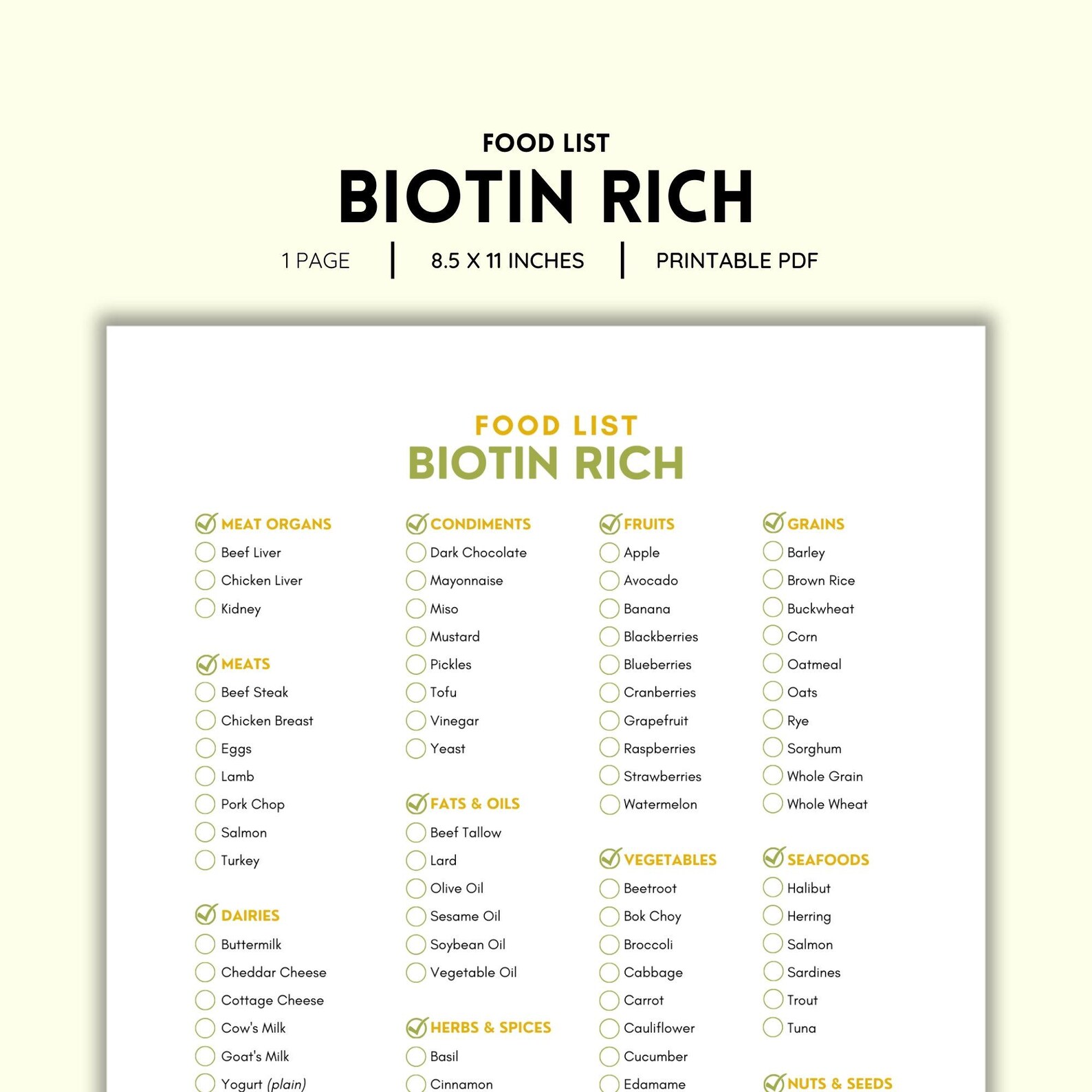 Biotin Rich Foods, Vitamin B7, Food List, High Biotin Foods, Food Chart ...