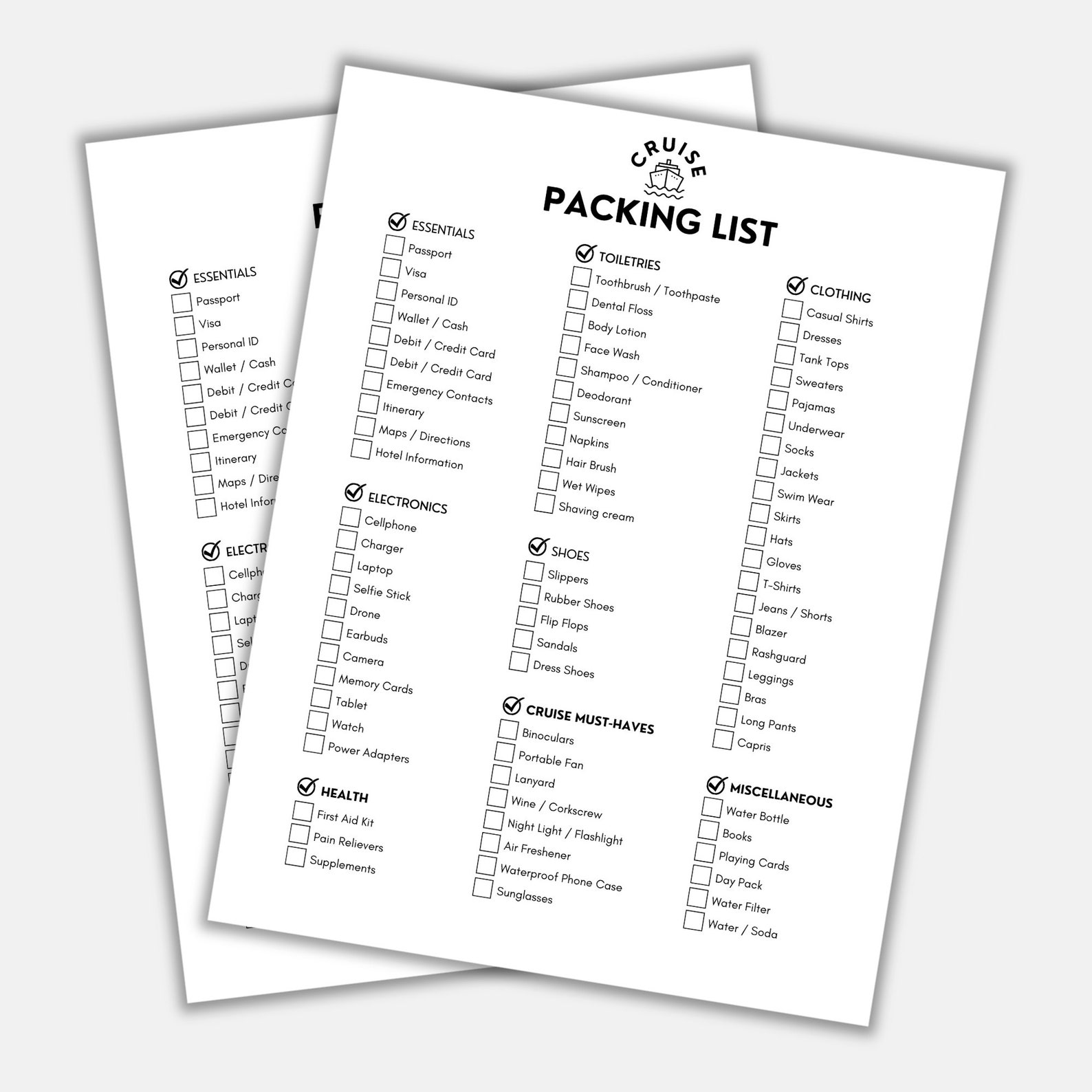 Cruise Packing List, Packing Checklist, Packing List, Cruise Checklist ...