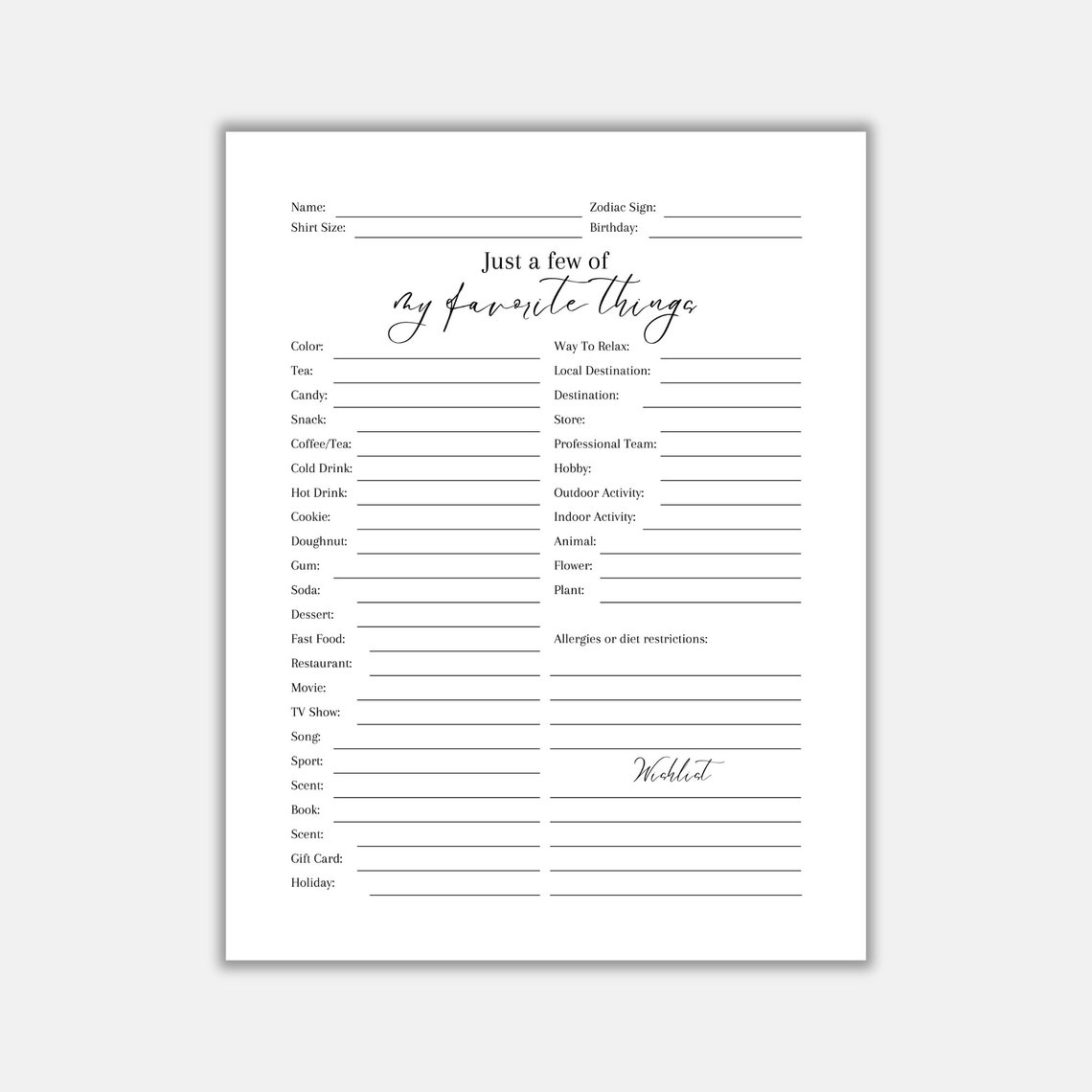 Get to Know You Printable | B&W PDF | Fun Self-discovery and Icebreaker ...