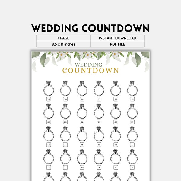 Wedding Countdown - Etsy