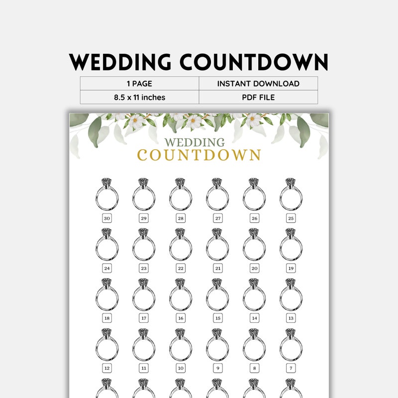 Wedding Countdown - Etsy