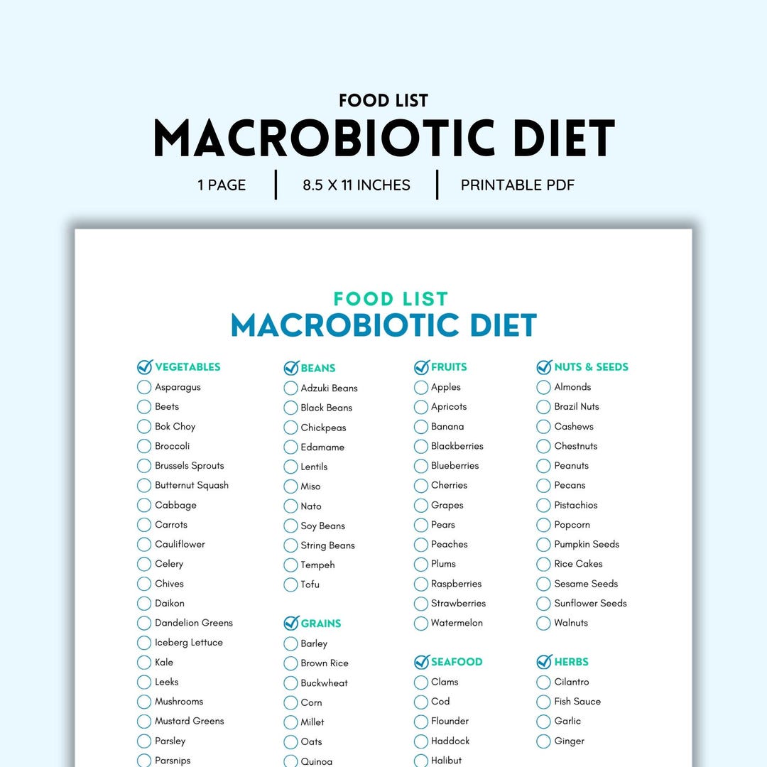Macrobiotic Diet, Food List, Grocery List, Shopping List, Macrobiotic ...