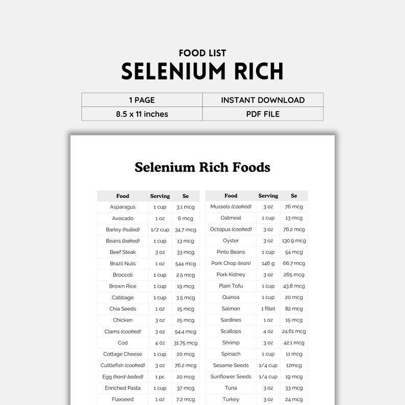 Selenium Rich Foods, Selenium Foods, Natural Selenium, Essential ...