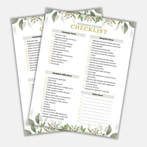 Wedding Decor Checklist, Wedding Planner, Wedding Decorations ...