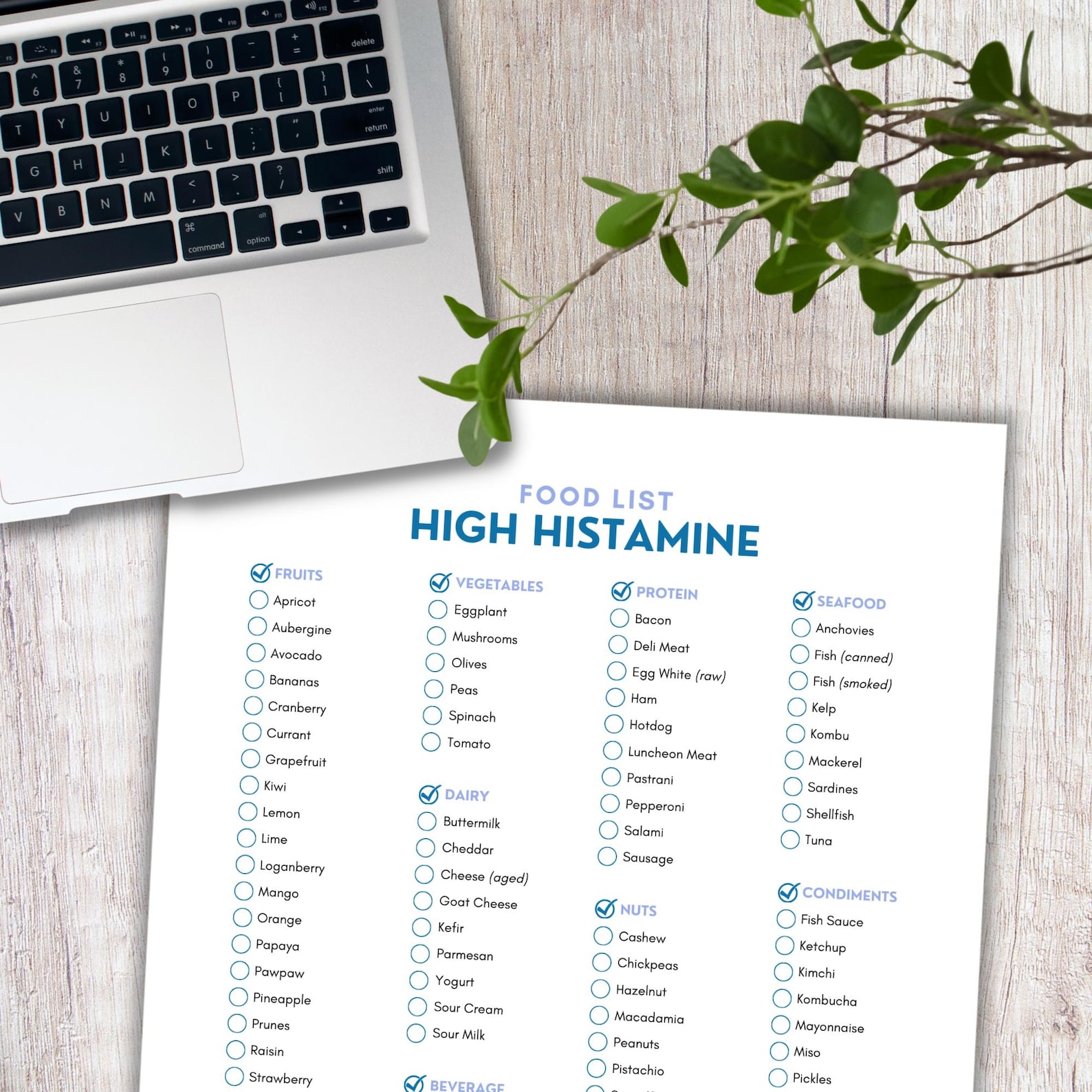 High Histamine, Food List, Grocery List, High Histamine List, High ...