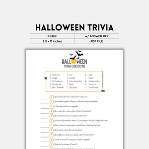 Halloween Trivia, Halloween Party Game, Halloween Quiz, Halloween Games ...