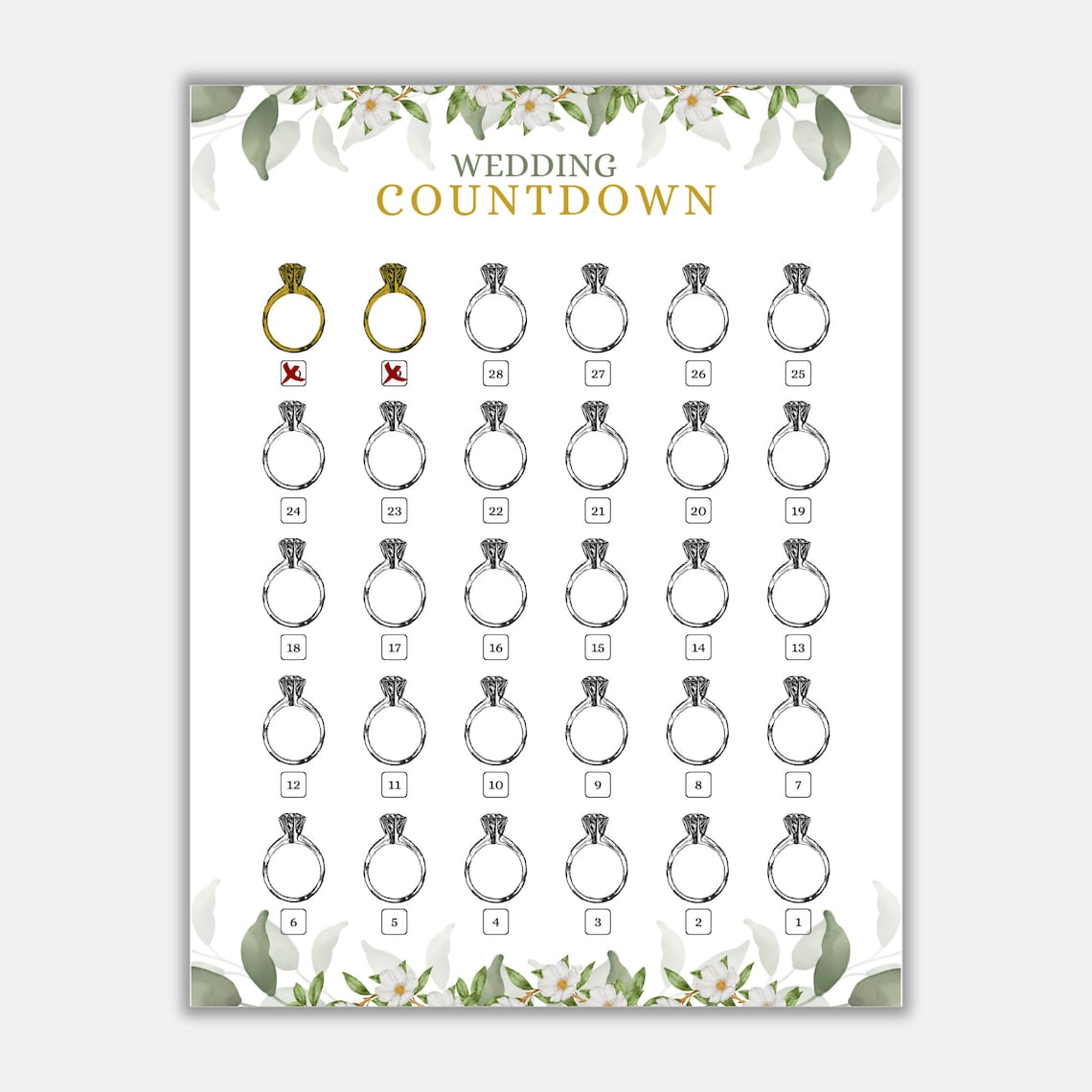 Wedding Countdown, 30 Days Until Wedding Day, Wedding Planner, Wedding ...