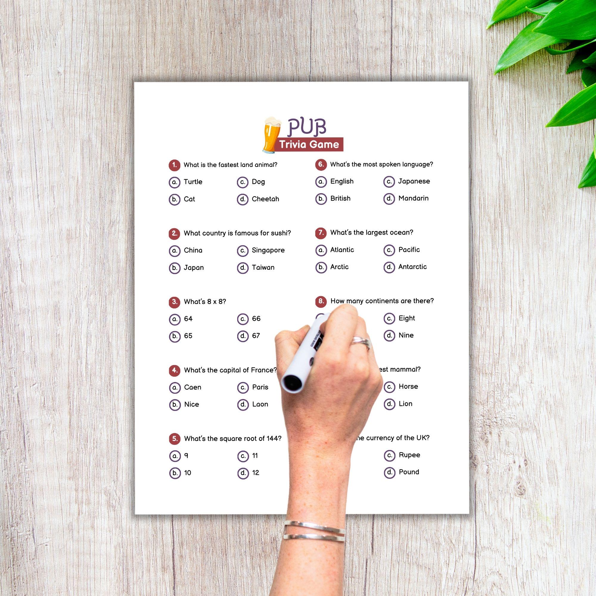 Pub Trivia, Trivia Questions, Trivia Game, Trivia Night, Pub Quiz, Game ...