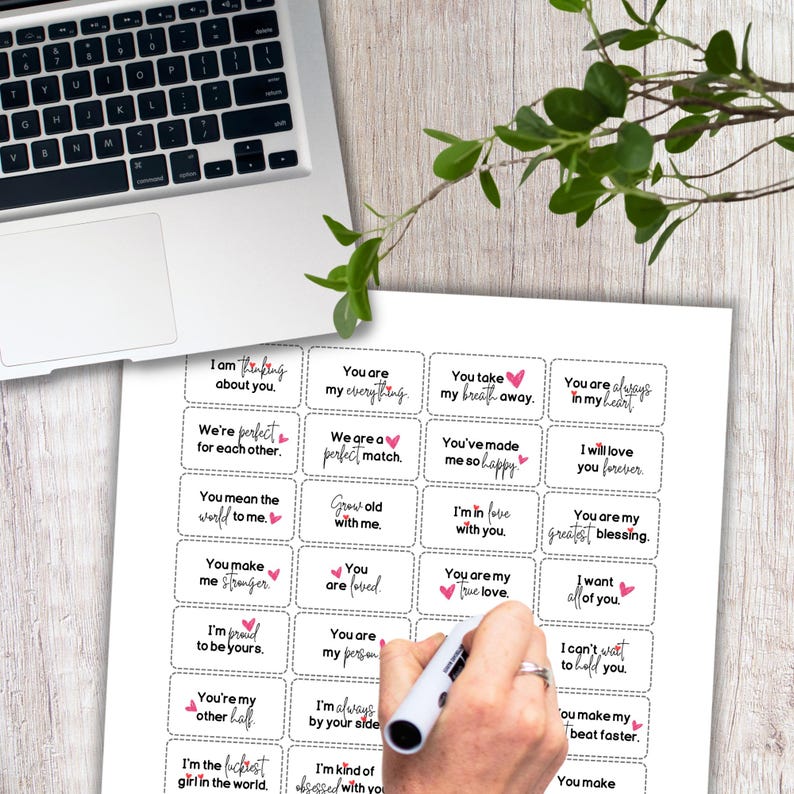 Love Notes for Him, Printable Love Notes Card, Mini Love Messages ...