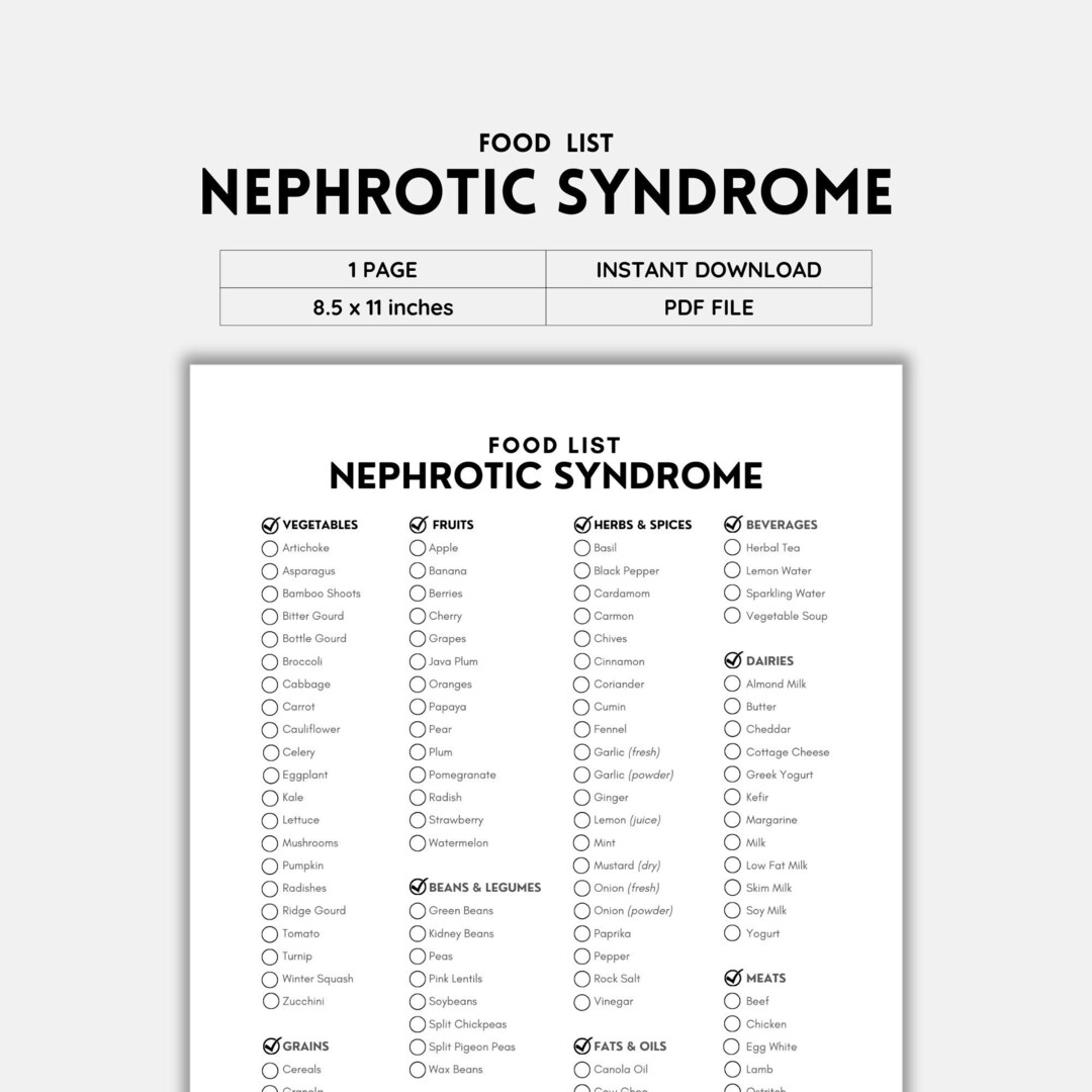 Nephrotic Syndrome, Food List, Kidney Friendly Foods, Nephrotic ...
