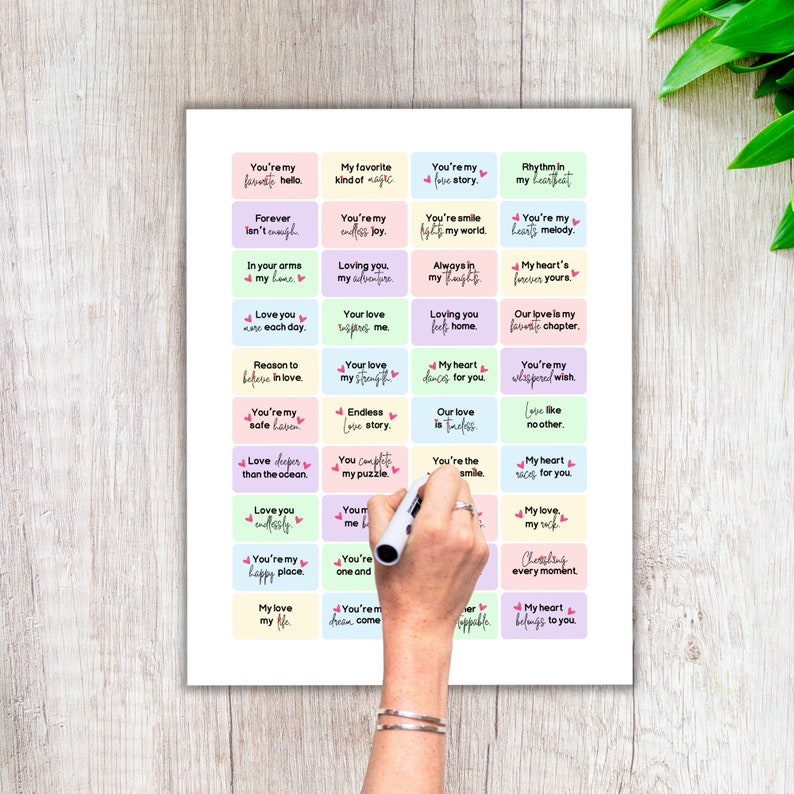 Love Notes for Him, Printable Love Notes Card, Mini Love Messages ...