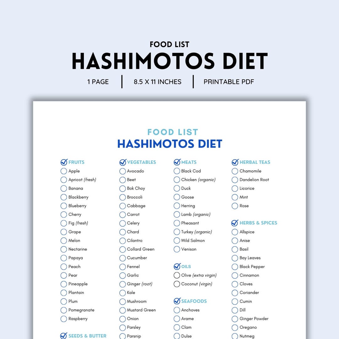 Hashimotos Diet, Food Chart, Food List, Thyroid Health, Foods to Eat, Foods to Avoid, Healthy ...