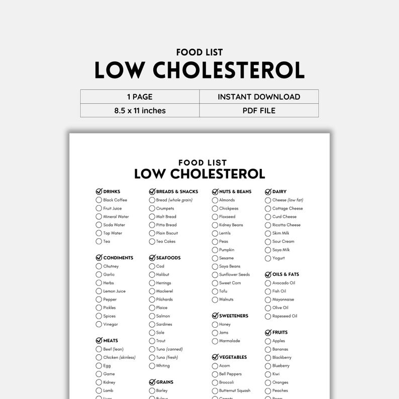 Low Cholesterol, Food List, Cholesterol Lowering, Grocery List, High ...