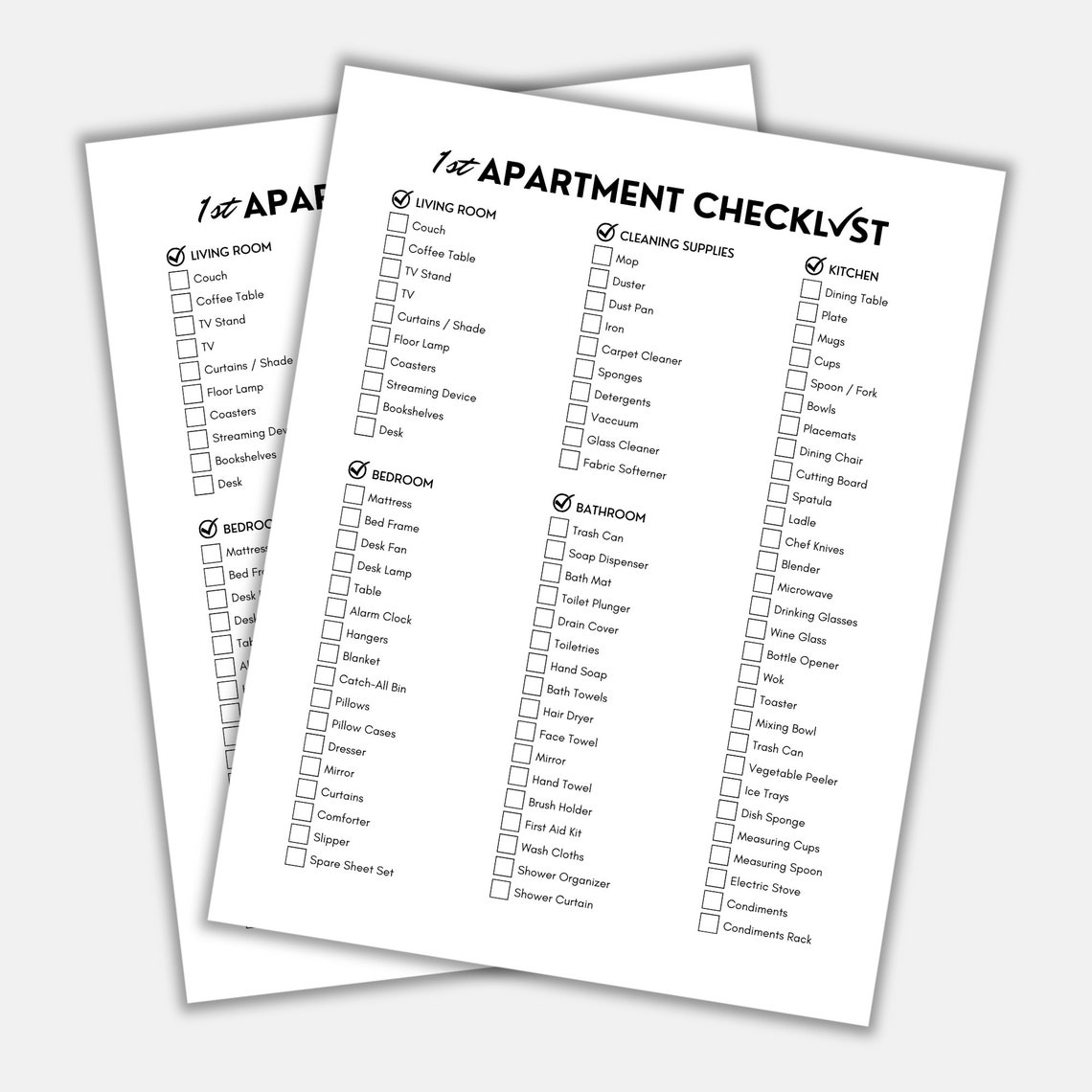 First Apartment Checklist, New Home Checklist, Moving Checklist ...