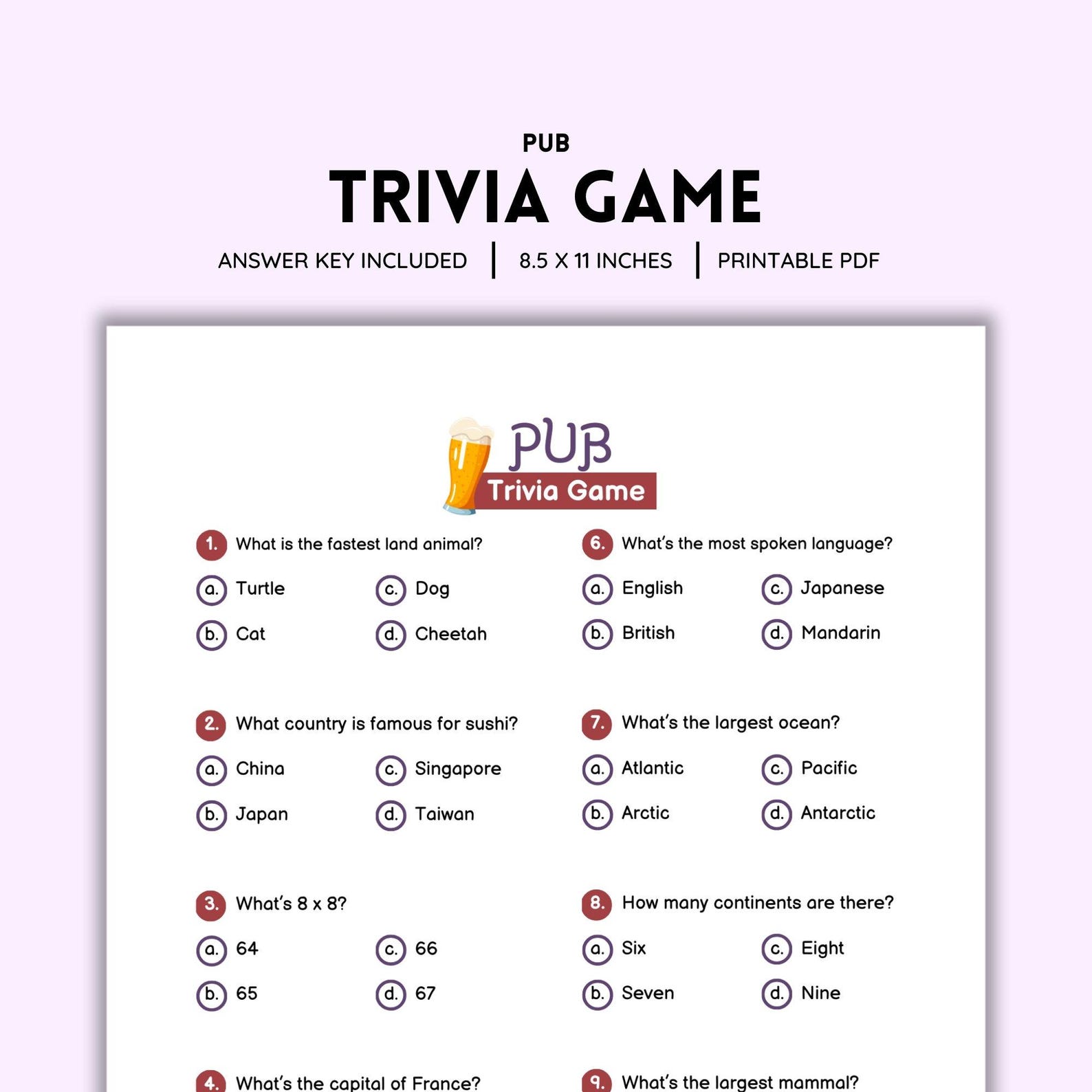 Pub Trivia, Trivia Questions, Trivia Game, Trivia Night, Pub Quiz, Game ...