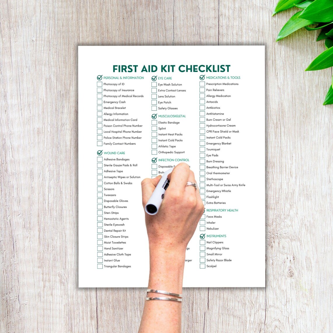 First Aid Kit, First Aid Checklist, Checklist Printable, Survival Kit ...
