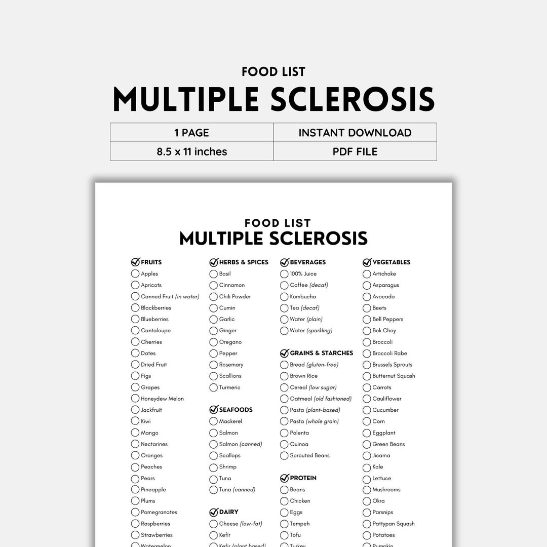 Multiple Sclerosis, Food List, Grocery List, Shopping List, MS Friendly ...