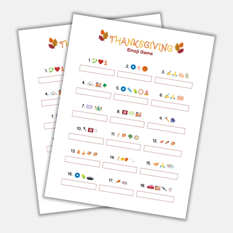 Thanksgiving Emoji, Emoji Pictionary, Thanksgiving Game, Thanksgiving ...