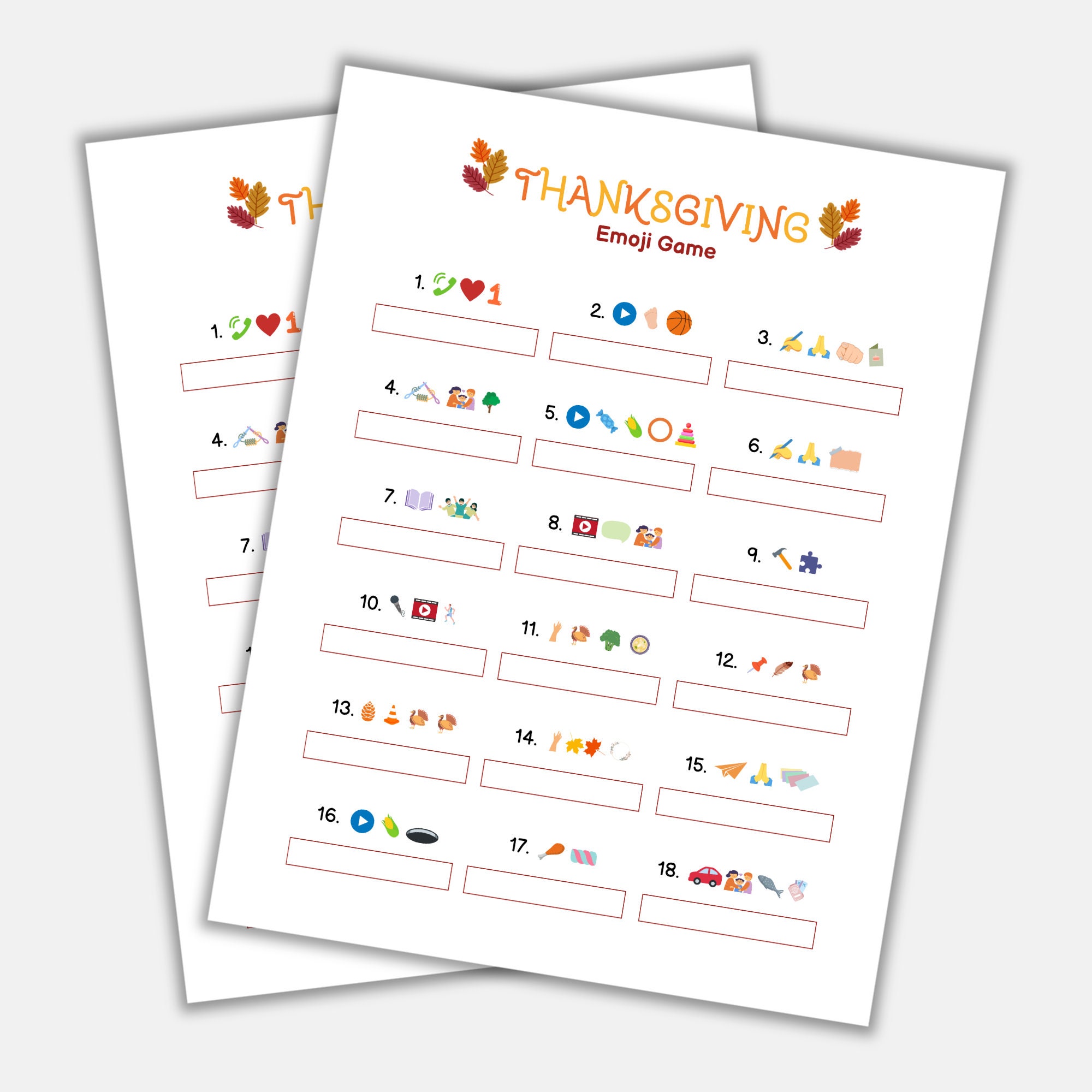 Thanksgiving Emoji, Emoji Pictionary, Thanksgiving Game, Thanksgiving ...
