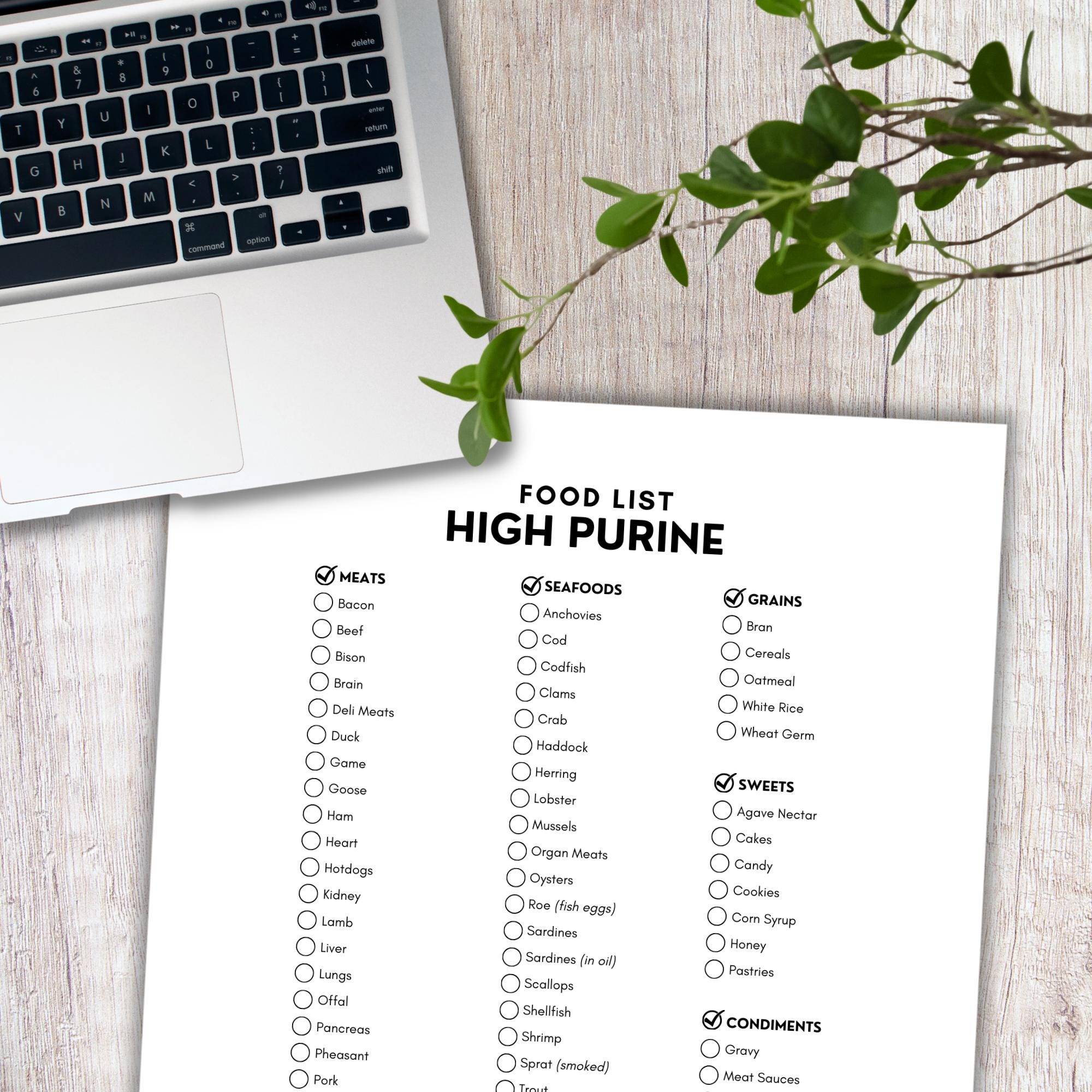 High Purine, Food List, High Purine Diet, Foods High in Purine, High ...