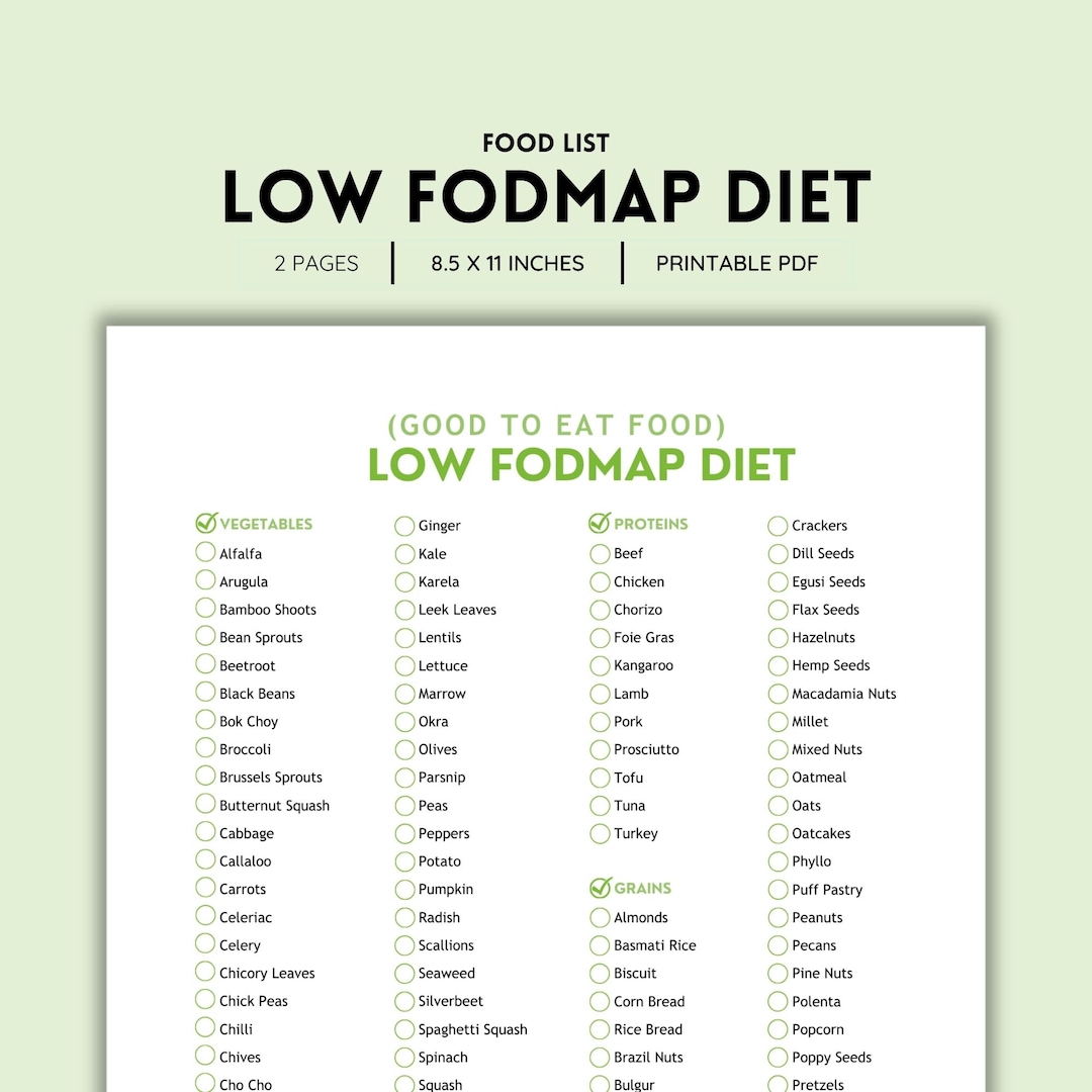 Low Fodmap, IBS, Fodmap Diet, Fodmap List, Food List, Shopping List ...