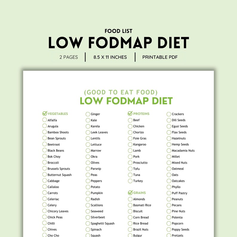 Low FODMAP, IBS, Fodmap Diet, Fodmap List, Food List, Shopping List ...